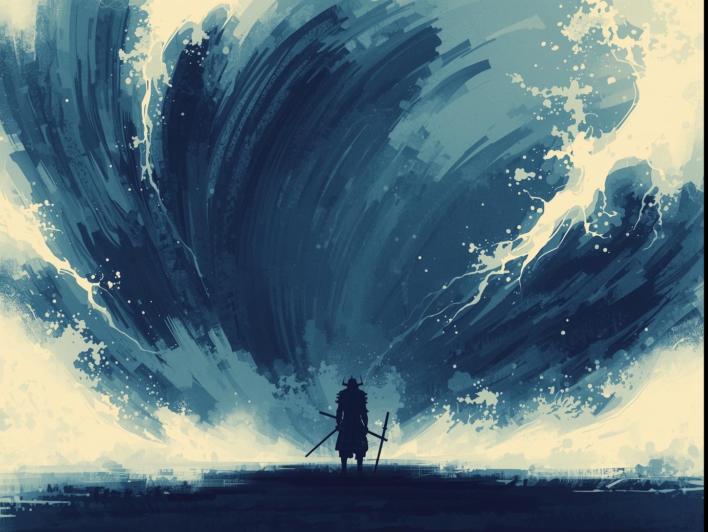 Digital Art, Samurai, Waves, Dreams with Abstract & Ukiyo-e | Digital ...